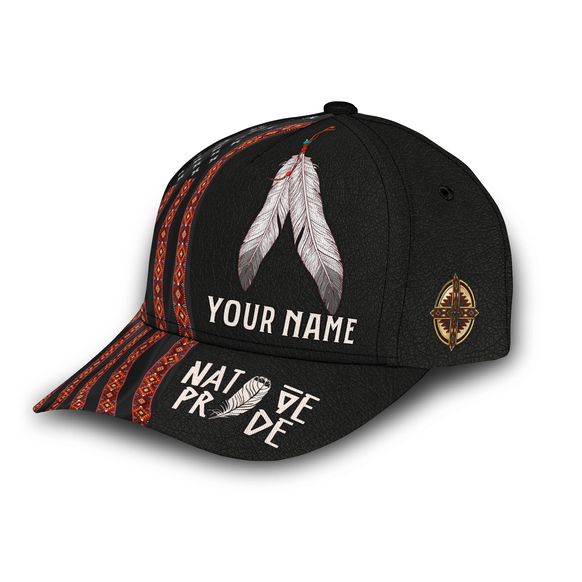 3D Printed Customize Native Pride Snapback Cap Feather Classic Hat Gift for Men Women Multicolor