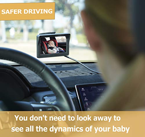 Itomoro Baby Car Mirror, View Infant in Rear Facing Seat with Wide Crystal Clear View,Camera Aimed at Baby-Easily to Observe The Baby's Every Move
