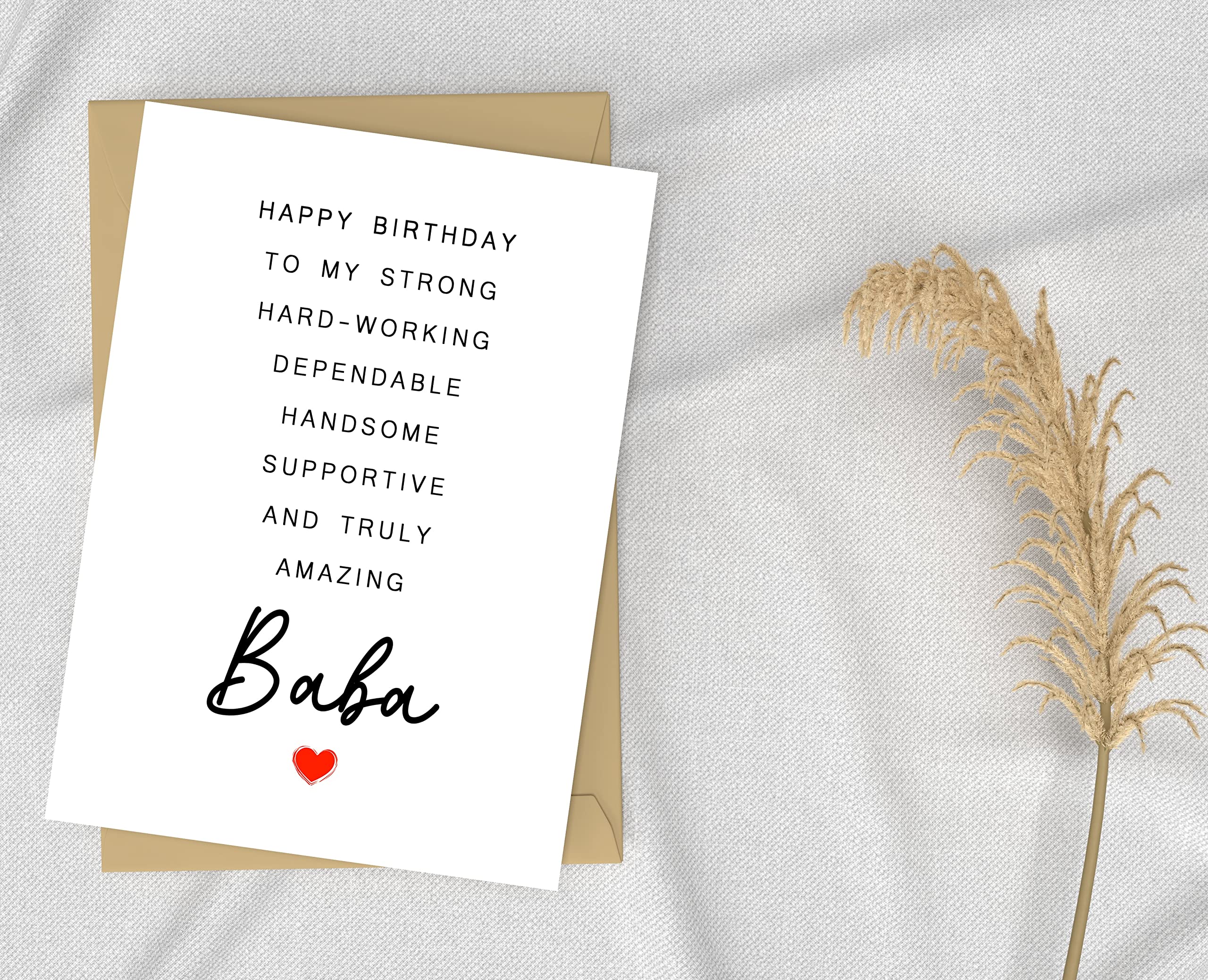 Baba Birthday Card - Poem Birthday Card To Amazing Baba - Birthday Card For Baba - Poem Card - Gift For Him - Father's Day Gift - Baba Card