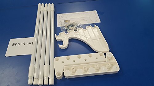 EZ Shelf-Expandable-Closet Shelf with Hanging Rod- 30β to 50β -White-Easy Install to Backwall(Floating)-Wire Closet Shelving Alternative-(EZS-SCRW48-1-2)