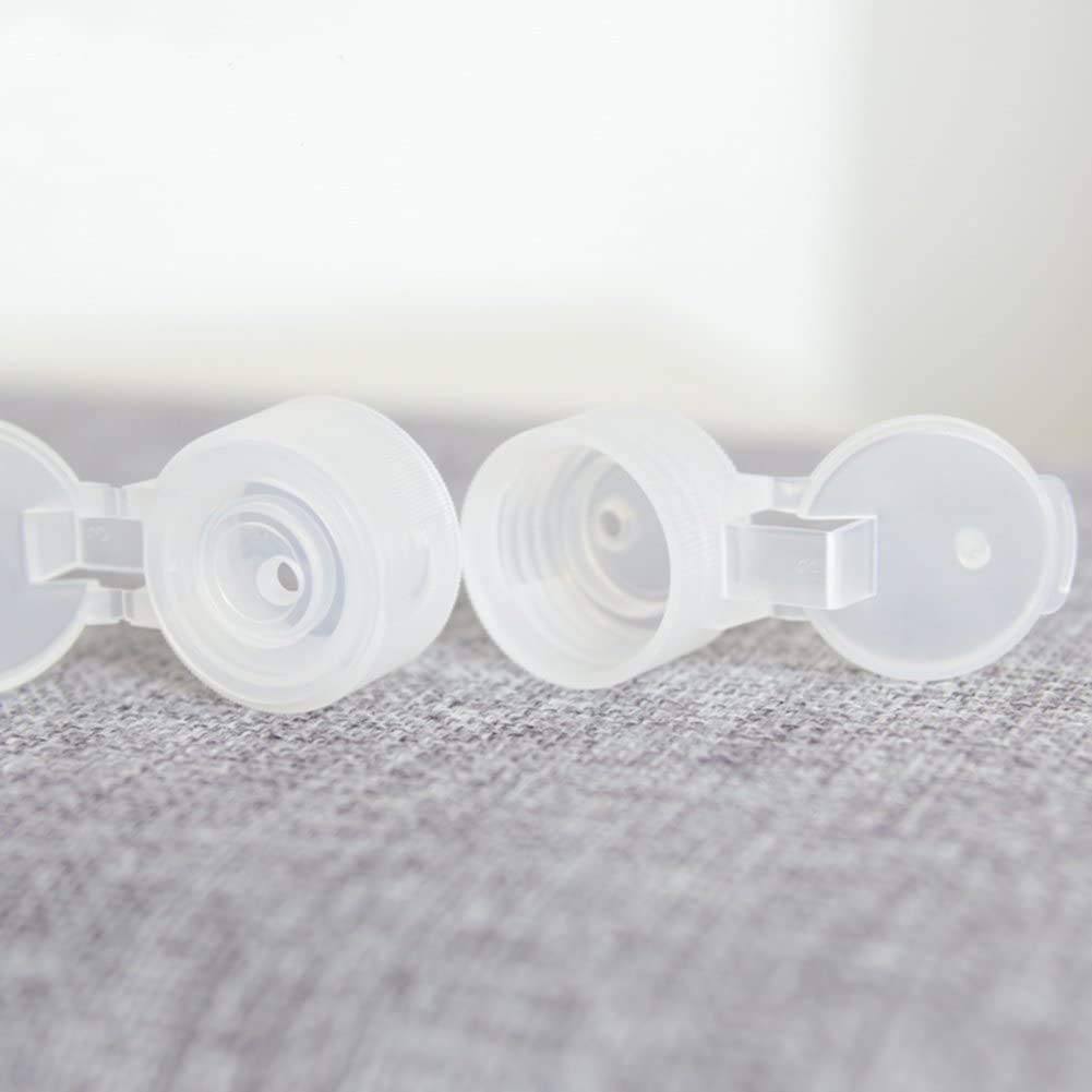 Onwon 10 Pcs 30 ml/1 oz Empty Plastic Sample Travel Size Plastic Empty Squeeze Bottle Container Jar Pot Vial with Flip Lid Perfect for Emollient Water Shower Gel Emulsion Etc