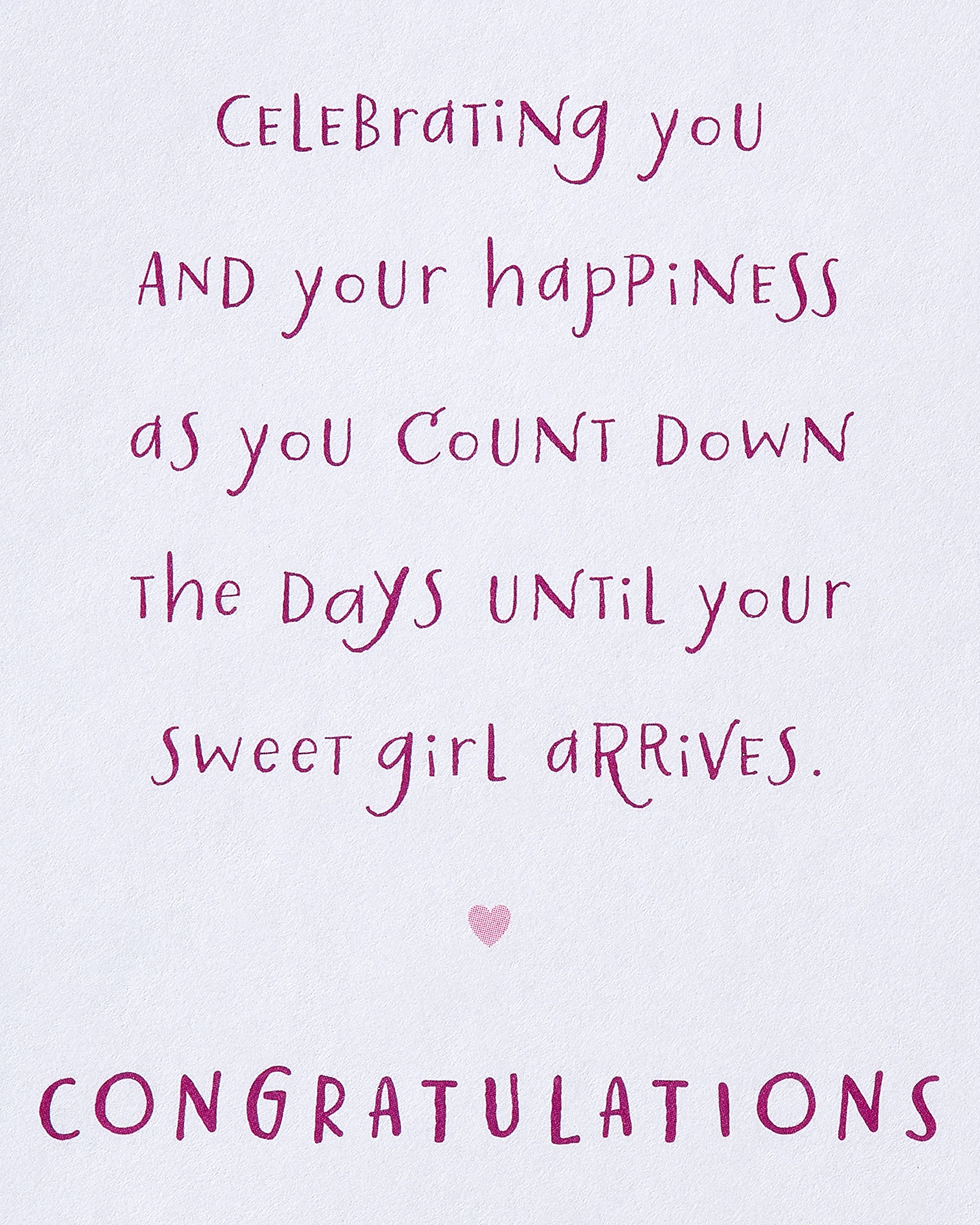 American Greetings Baby Shower Card for Girl (Count Down the Days)