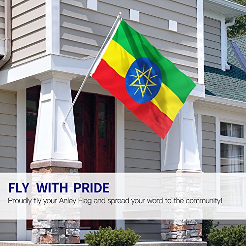 ANLEY Fly Breeze 3x5 Foot Ethiopia Flag - Vivid Color and Fade Proof - Canvas Header and Double Stitched - Ethiopian National Flags Polyester with Brass Grommets 3 X 5 Ft