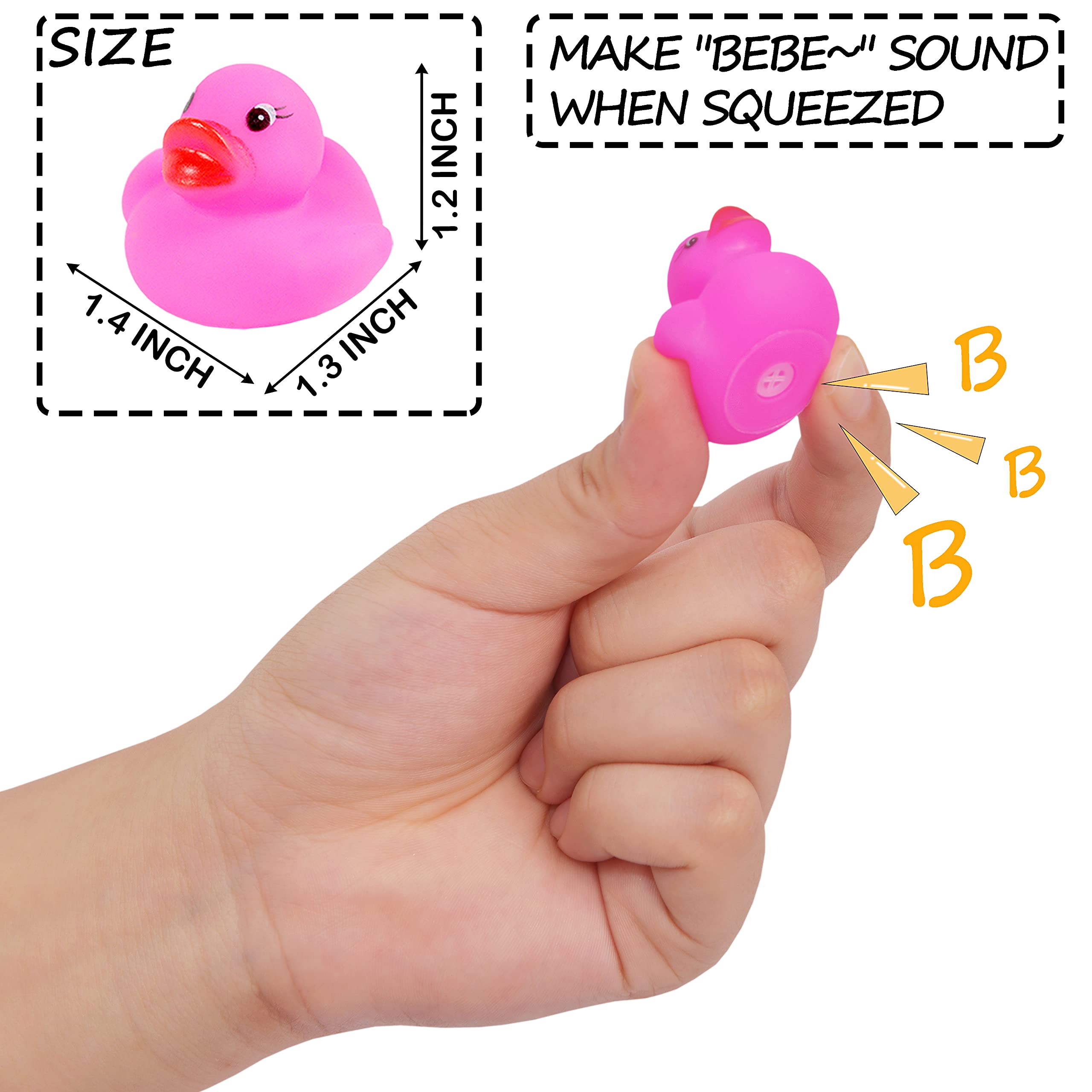 54-Pack Mini Rubber Ducks Set, Mini Colorful Rubber Duckies Bath Toy for Child,Float & Squeak Tiny Ducks Pool Toy Set for Kids Party Favors,Birthday Party Supplies,Prize Rewards