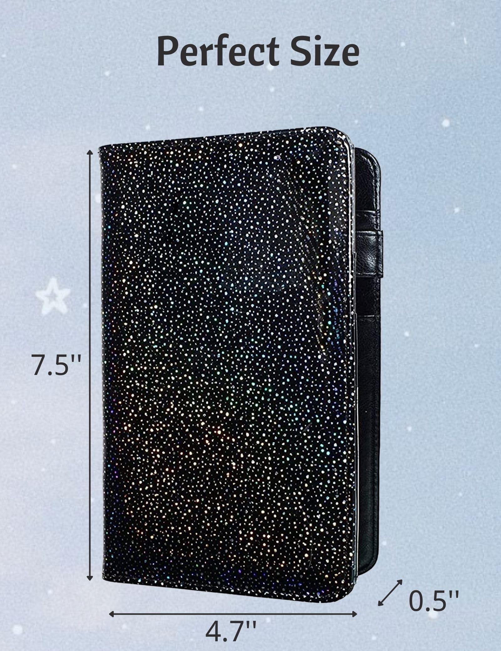 Glitter Black Server Book for Waitress Book Server Wallet Waiter Book Cute Bling Waitstaff Organizer Fit Waitress Apron (Glitter Black)