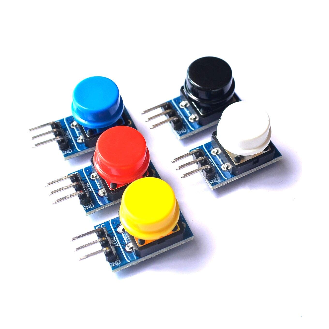 5pcs 12X12MM Big Key Module Big Button Module Light Touch Switch Module with hat High Level Output for arduino or Raspberry pi 3