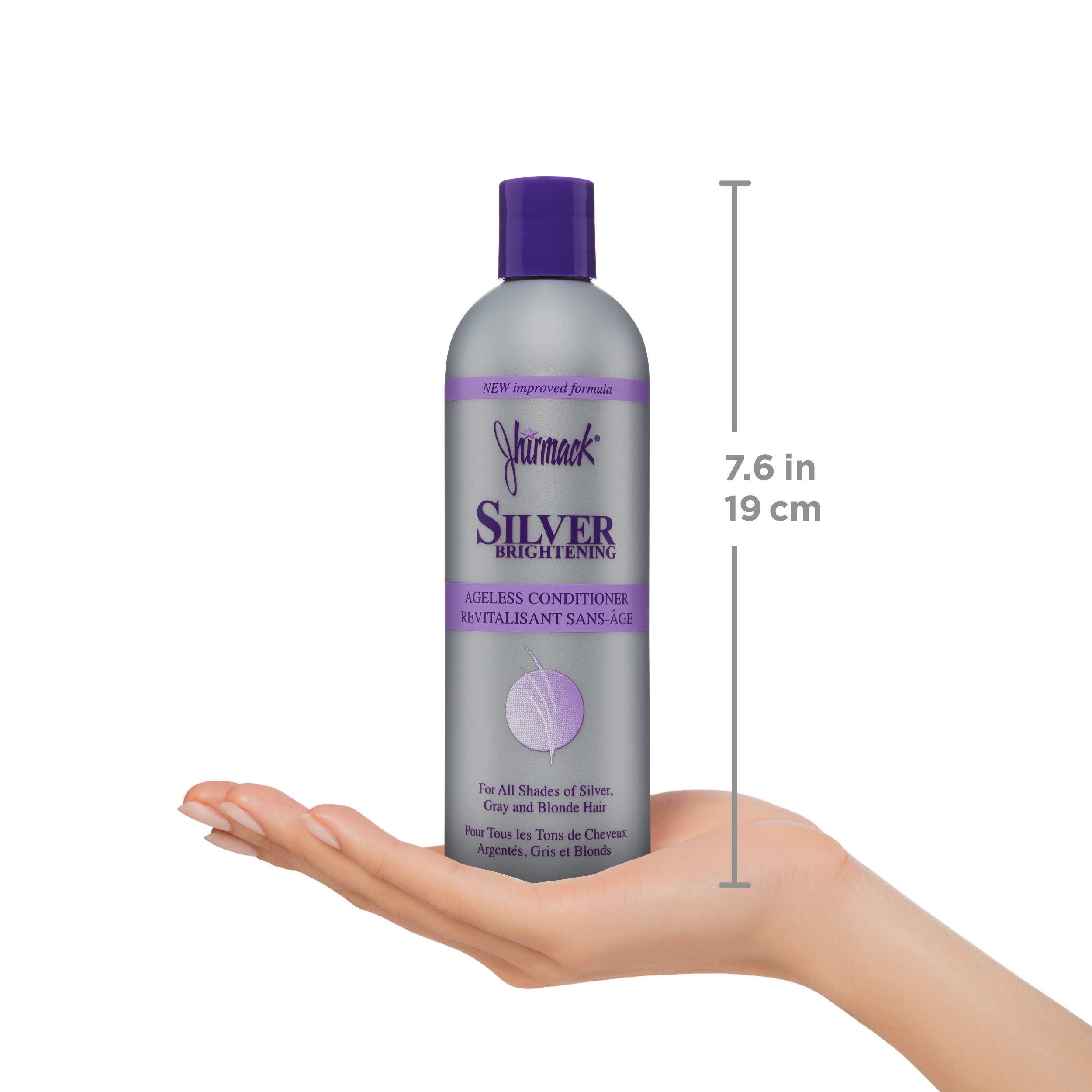 Jhirmack Silver Brightening Purple Shampoo and Conditioner Set for all types of silver, grey, and blonde hair