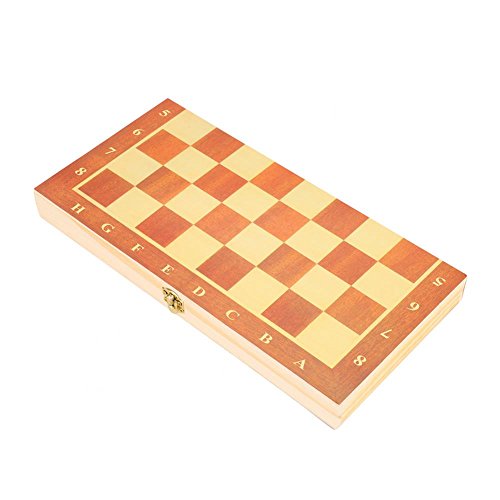Dilwe Chess Set, Portable Wooden Travel Magnetic Chess Set Chess Board Folding for Kids Adults Family Outdoor Chess Game