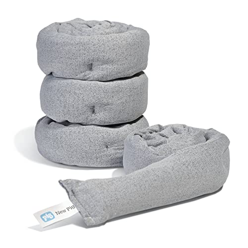 PIG Home Solutions Dryer-Safe Reusable Water Absorbent Sock - 4 Pack - 3" x 38" - Absorbs Up to 34 oz per Sock - Gray - PM50673