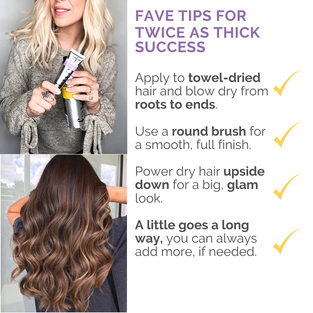 fave4 hair Twice as Thick Blow Dry Thickening Cream for Bigger Hair, Volume for All Hair Types, 5.5 fl oz