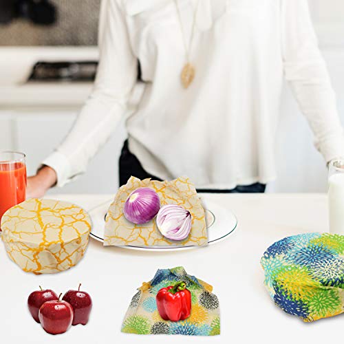 Reusable Beeswax Wrap Bees wax Food Storage Wraps – 6 Packs Eco Friendly Cotton Wrapping(Green)