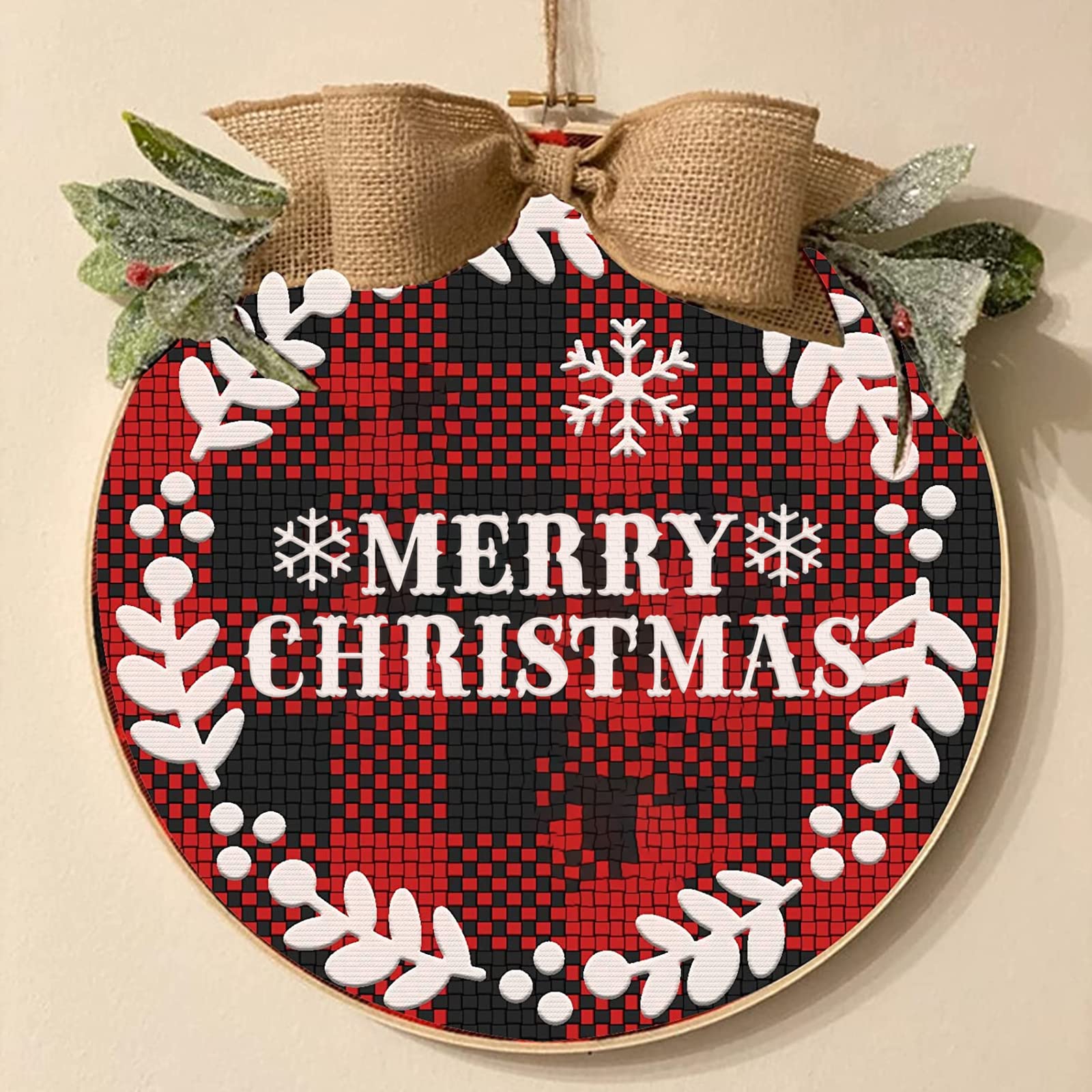 4 Pieces Merry Christmas Stencil Reusable Stencils for Painting Christmas Decoration Painting Template for Furniture, Wall, Window, Fabric, Wood,4 Different Sizes (Merry Christmas)