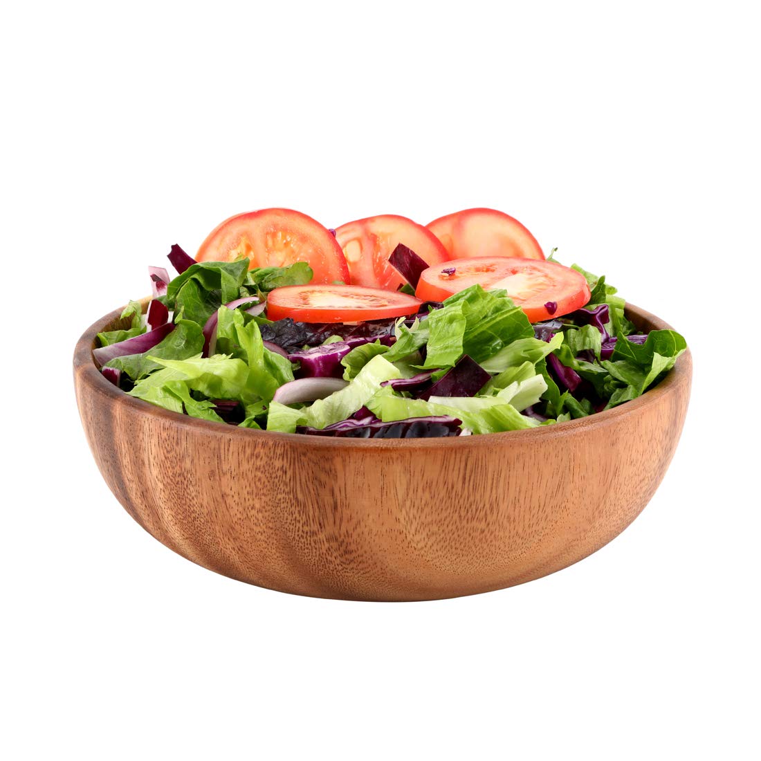 Acacia Wooden Salad Bowls 9.5 inches , Fruit Salad Vegetables Bowls, Wooden Serving Bowl (Single Bowl)