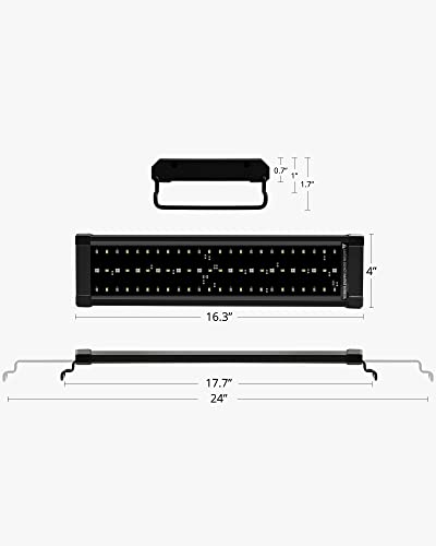 NICREW ClassicLED Marine Aquarium Light, LED Light with Dual-Channel Timer for Saltwater Fish and Reef Tanks, 18 to 24-Inch, 20-Watt