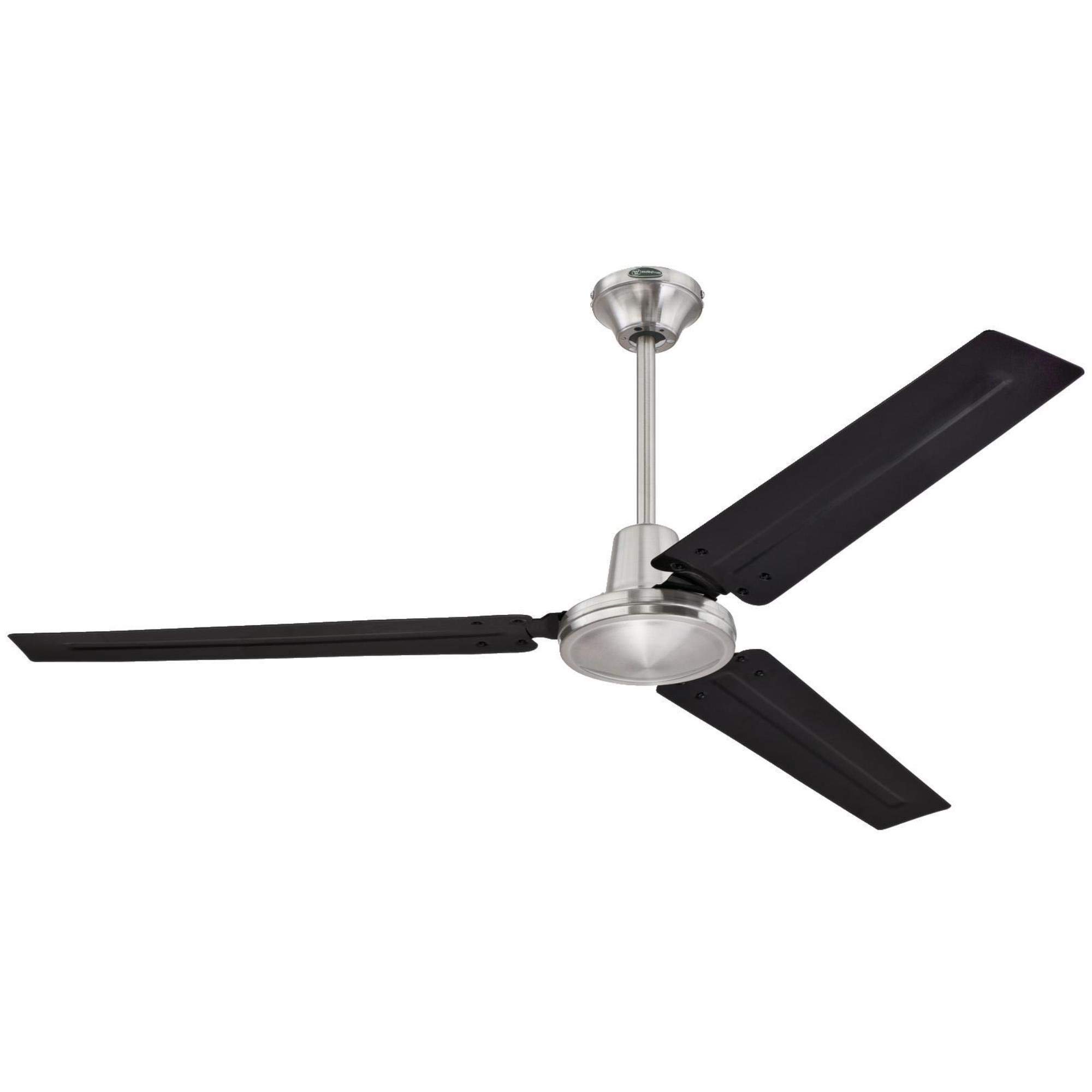 56 in. Brushed Nickel Finish Black Steel Blades