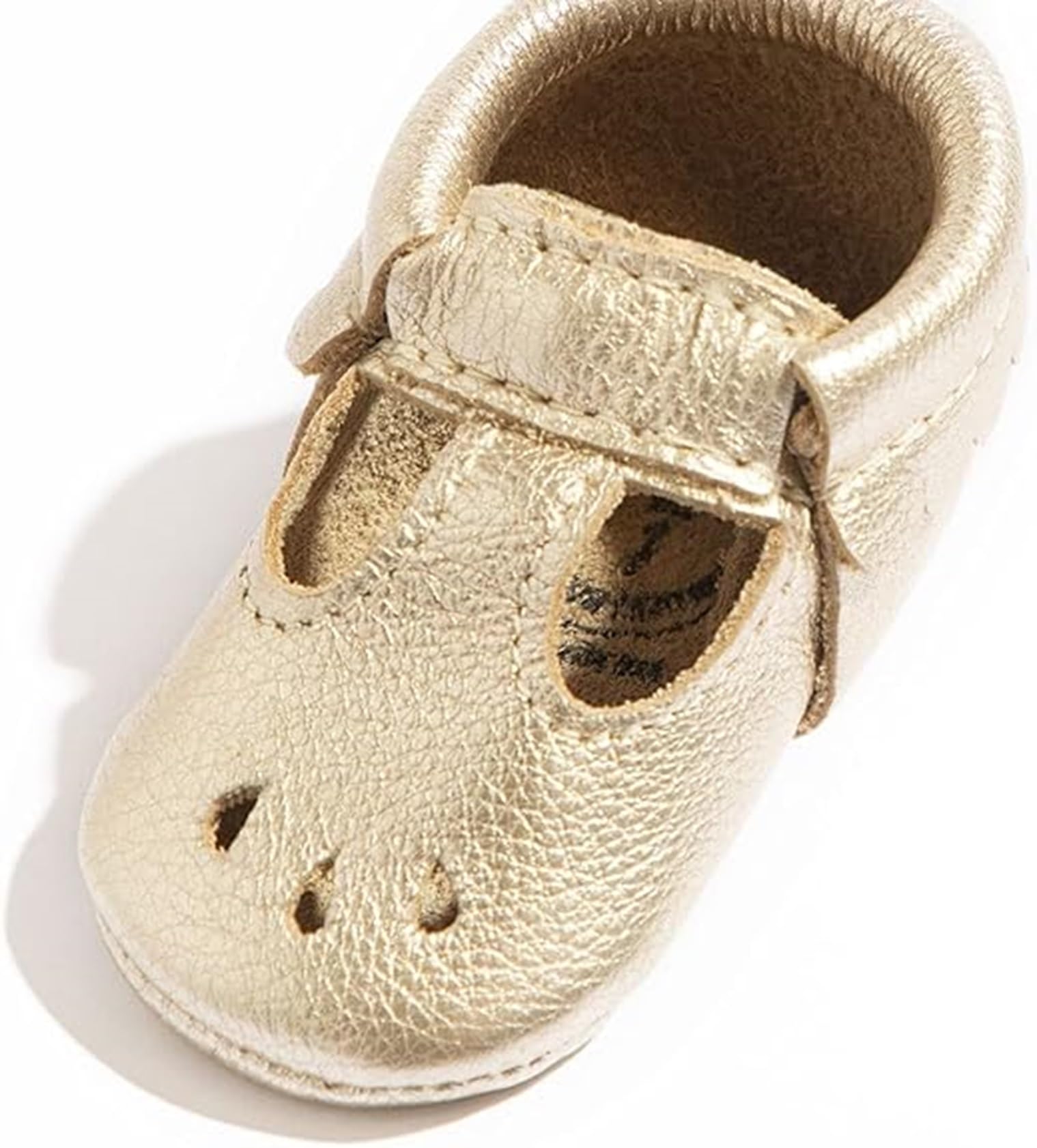 Freshly Picked Soft Sole Mary Jane Moccs, Platinum Size 3
