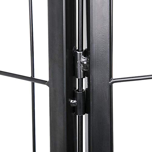 Yaheetech Foldable Pet Pen Playpen Play Yard - 32 inch 18 Panel Portable Small Animal Playpen Metal Exercise Barrier Fence w/Door Outdoor Indoor Black