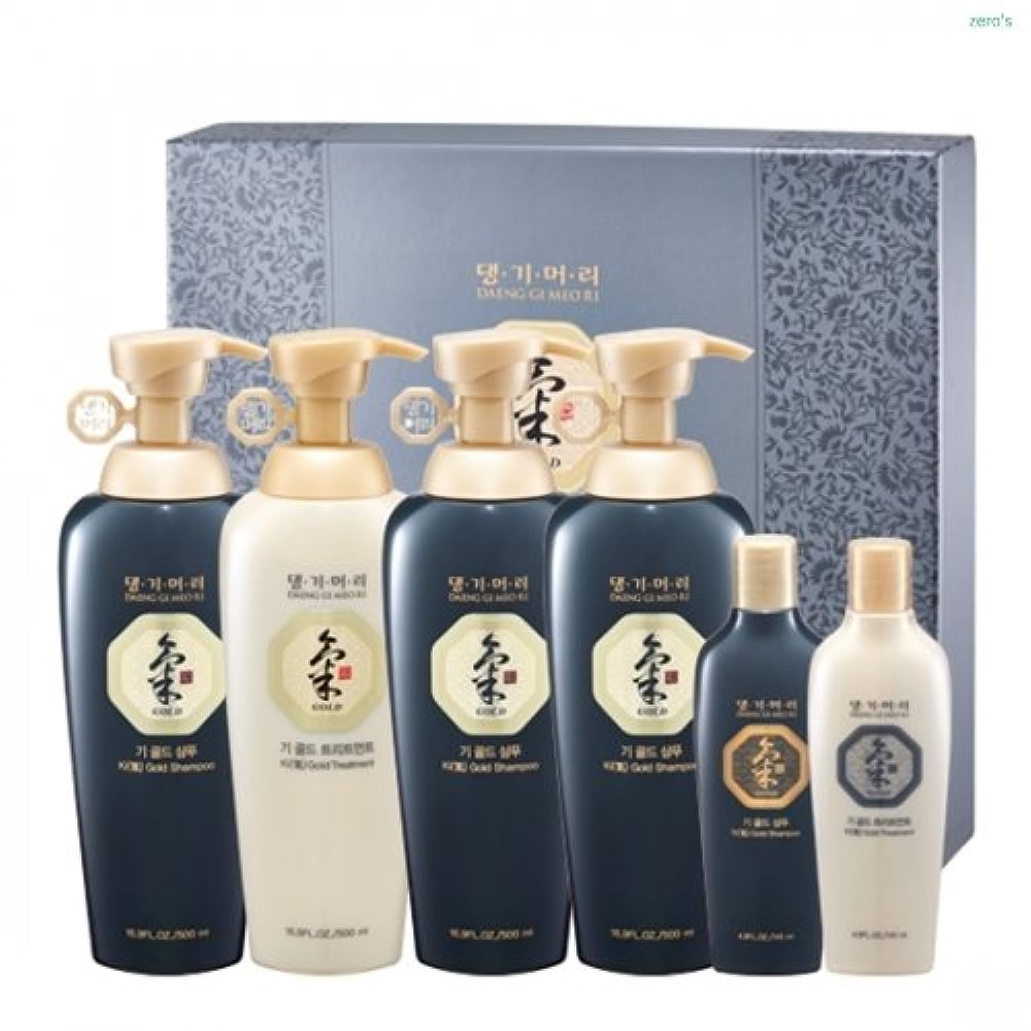 Daeng Gi Meo Ri- KI Gold Energizing Shampoo & Conditioner Set [4 Big Bottles & 2 Travel Sized Bottles], Good for Hair loss, Restores Maximal Moisture level, Gray Hair Prevention