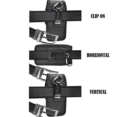Njjex Cell Phone Holster for Samsung Galaxy S23 Ultra S22 S21 S20+ S10 S9 Note 20 A14 A21 A51 A71 A02S A12 A32 A42 A52 A13 iPhone 13 14 Pro Max 12 11 XR 7 8+ Nylon Belt Clip Holster Phone Holder Pouch