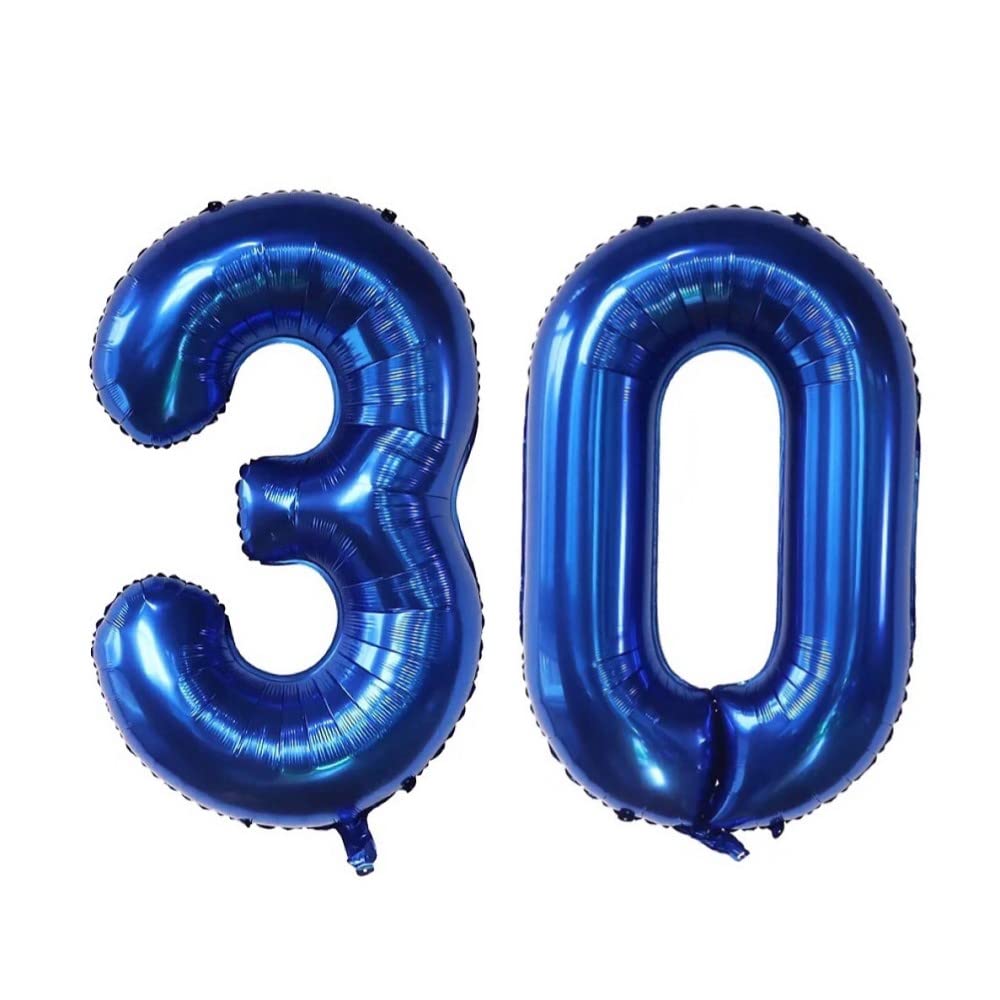 40 inch Navy Blue Number 30 Balloon Giant Large Helium Foil Mylar Number 30 Balloon ,30th Birthday Decoration Balloons ,30th Birthday Party Decoration Supplies (Navy Blue 30)