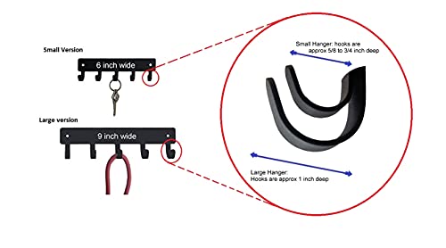 The Metal Peddler Lineman Poleman Wall Key Rack Hanger - Small 6 inch Wide - Made in USA; Storage Hooks for Home or Office