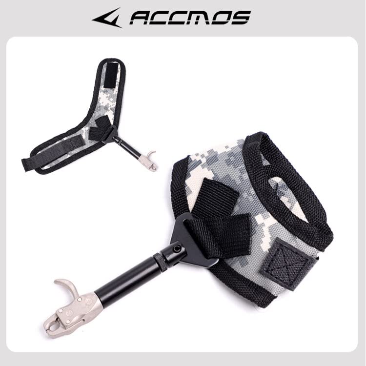 ACCMOS Archery Bow Releases with Adjustable Strap for Shooting Practice W/Trigger Wrist Strap Steel Calip