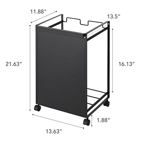 Yamazaki Home Tower Concealed Rolling Trash Sorter kitchen waste bins, One Size, Black