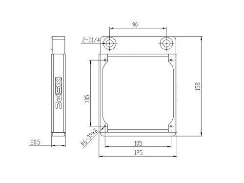 XSPC 5060596650008 XSPC TX120 Ultrathin Radiator - 120mm, Black Black