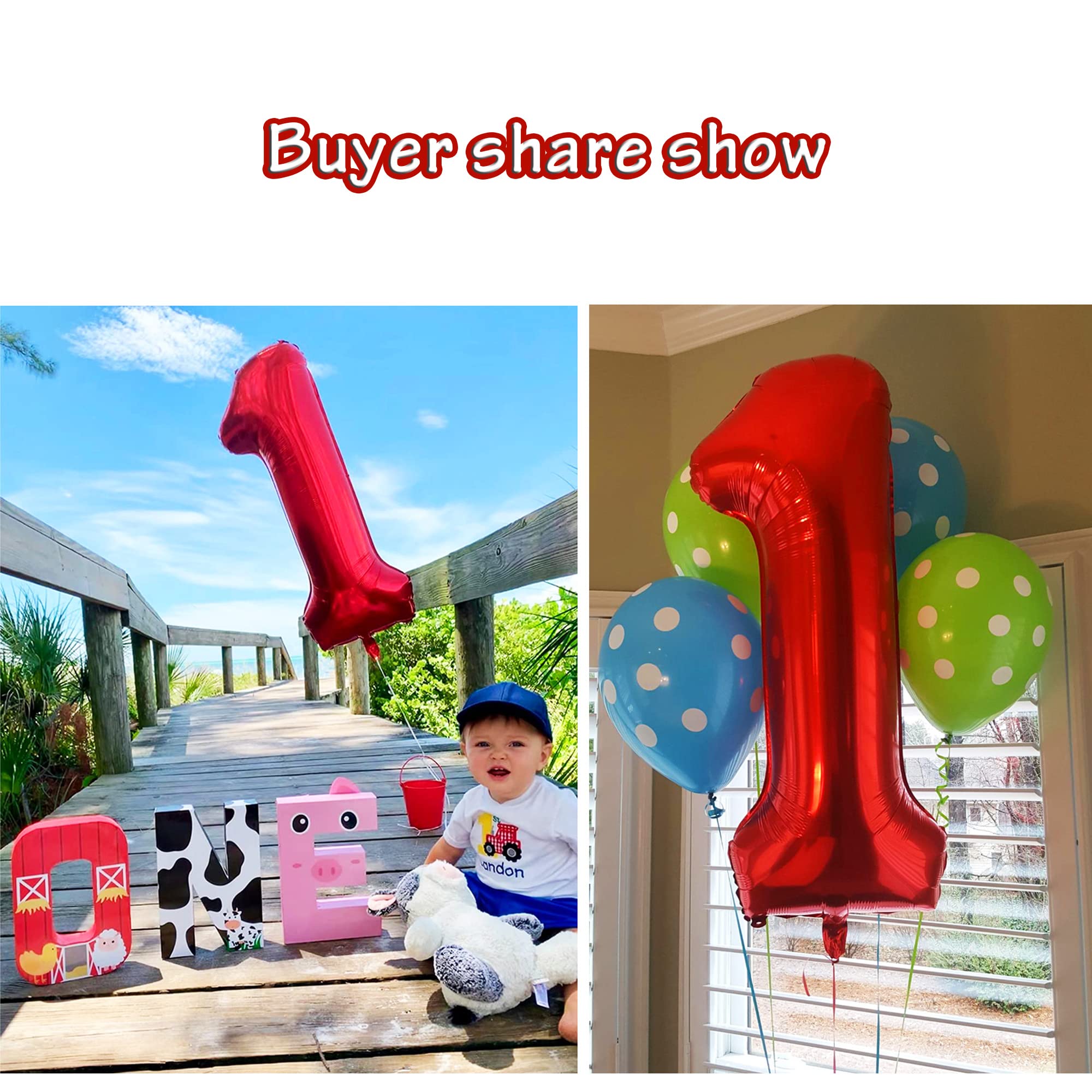 40 Inch Red Large Numbers jumbo Birthday Party Decorations Helium Foil Mylar Big Number Balloon Digital 1