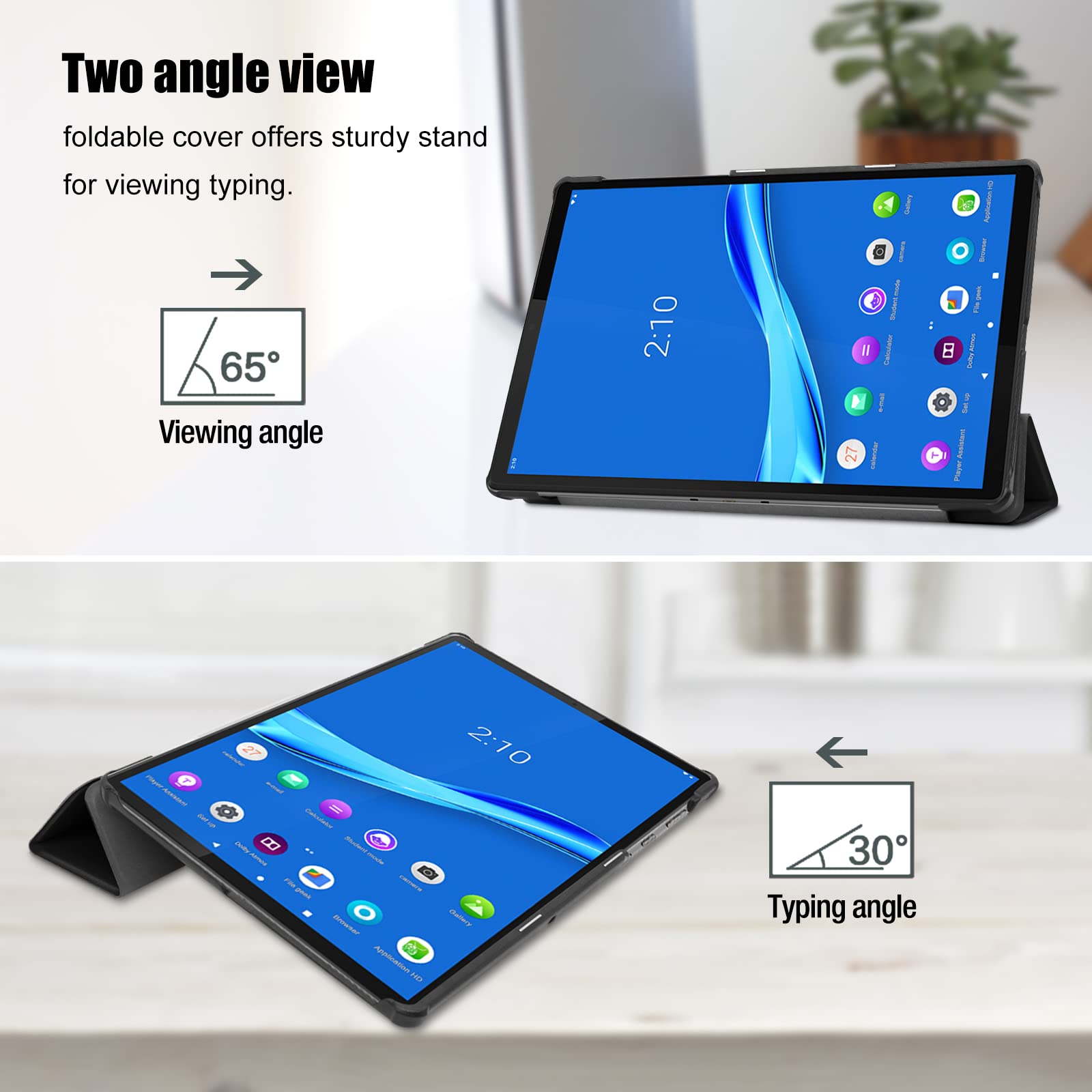 ProCase for Lenovo Tab K10 2021/M10 FHD Plus Case 10.3 Inch (2020 2nd Gen), Slim Smart Cover Stand Hard Shell Case for 10.3" Tab K10 TB-X6C6L TB-X6C6F TB-X6C6X/M10 Plus FHD TB-X606F TB-X606X –Black