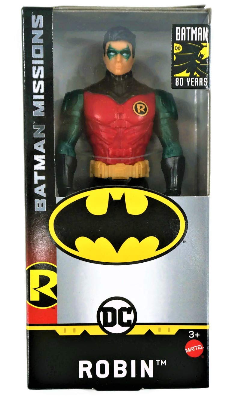 Batman Missions DC 6 Inch Action Figures | 5 Pack Includes The Joker, Grey Suit Batman, Black Suit Batman, Robin and Nightwing | 5 Point Articulation