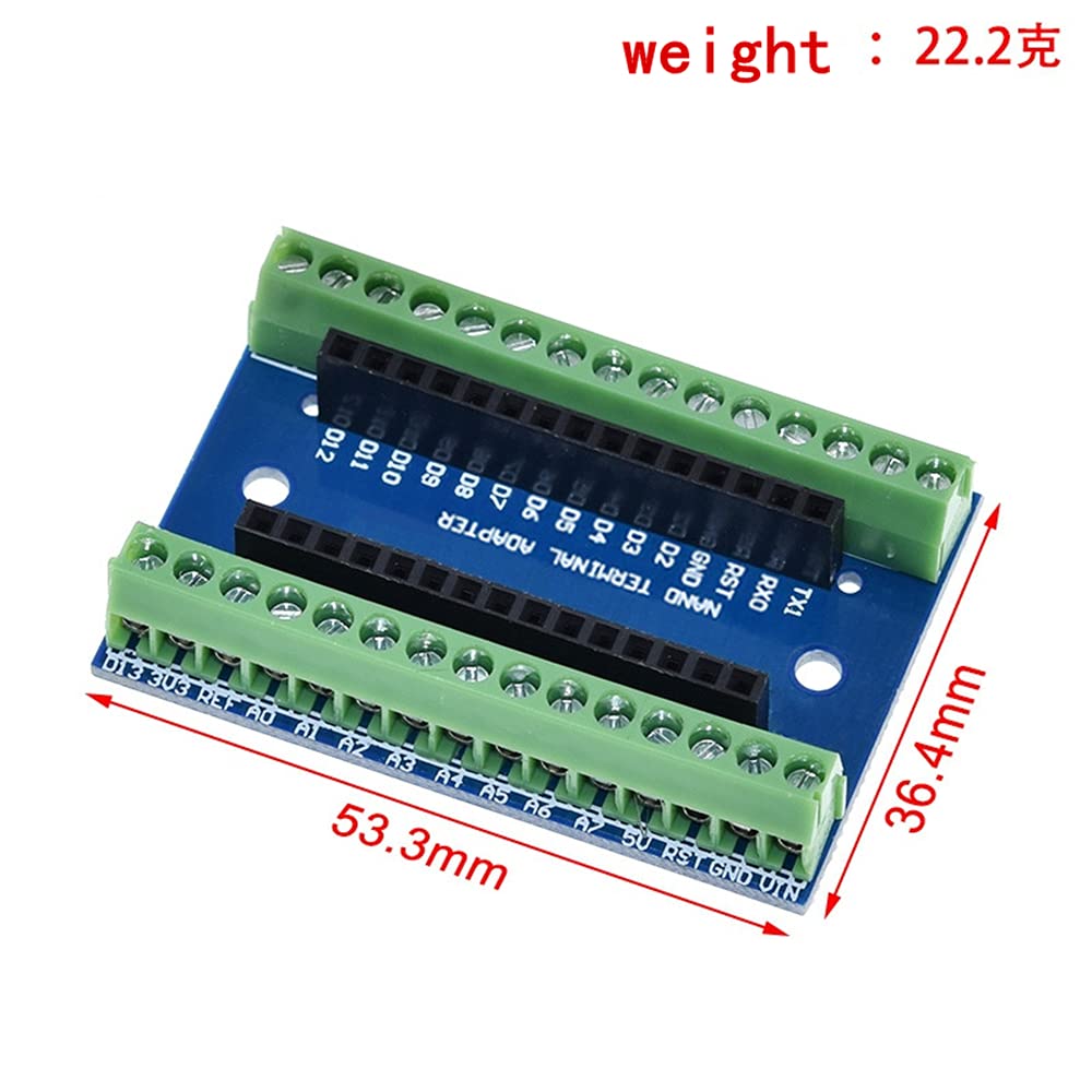 5pcs Nano Screw Terminal Adapter Shield Expansion Board Nano V3.0 AVR ATMEGA328P-AU Module for Arduino