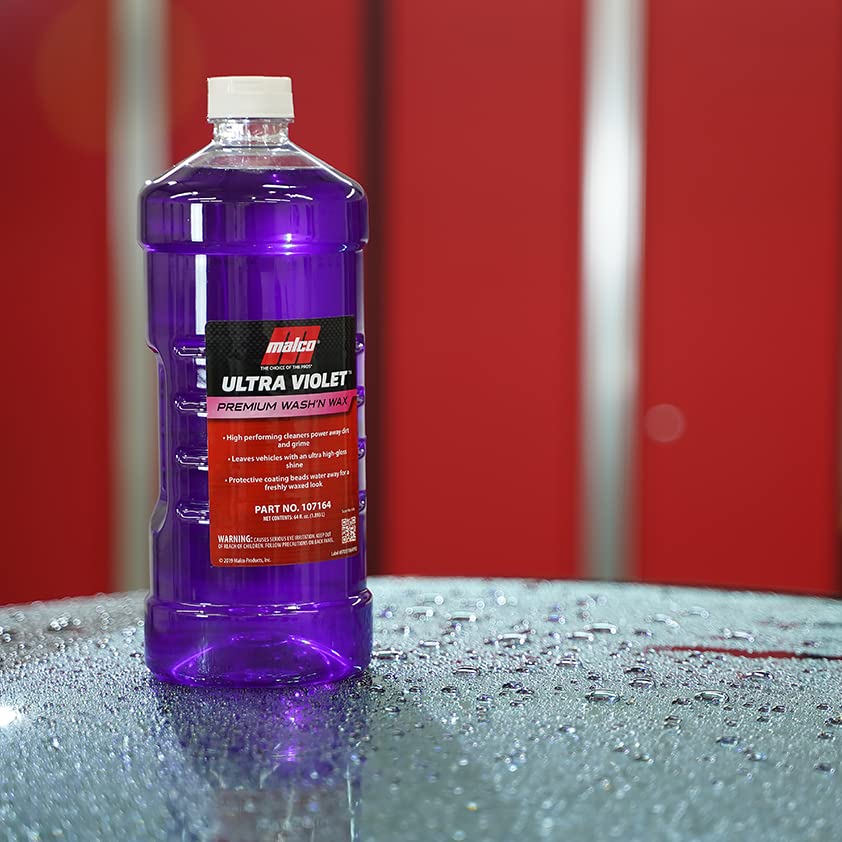 Malco Ultra Violet Premium Wash'n Wax β Best 2-in-1 Car Wash and Wax/Cleans and Provides A Durable, High-Gloss Shine in One Fast and Easy Step / 64Oz. (107164)