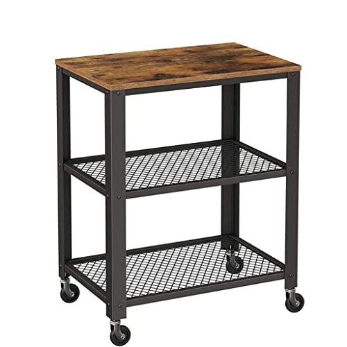 JYDQM Service Cart 3 Tier Storage Rack with Wheels Multifunctional Trolley Restaurant Food Delivery