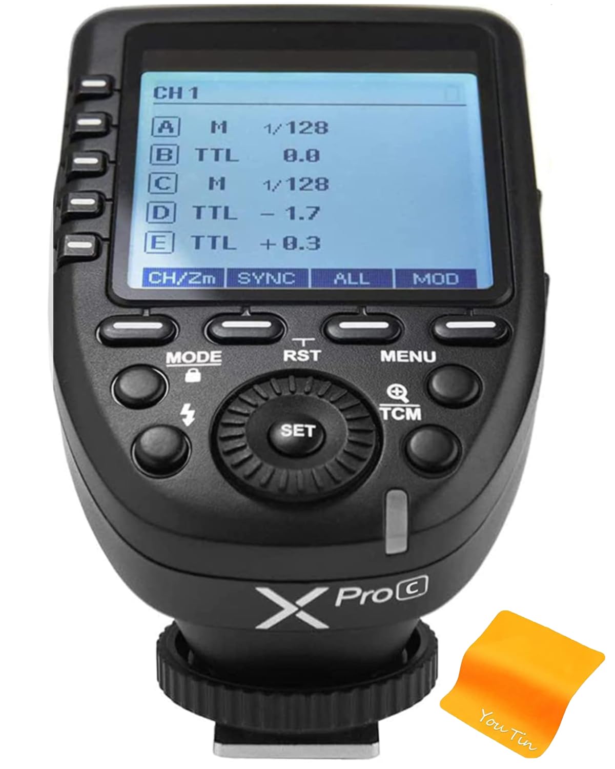 Godox Camera Flash Trigger Xpro-C for Canon Wireless Remote 2.4GHz 1/8000s HSS TTL-Convert-Manual Large Screen Design Customizable Functions