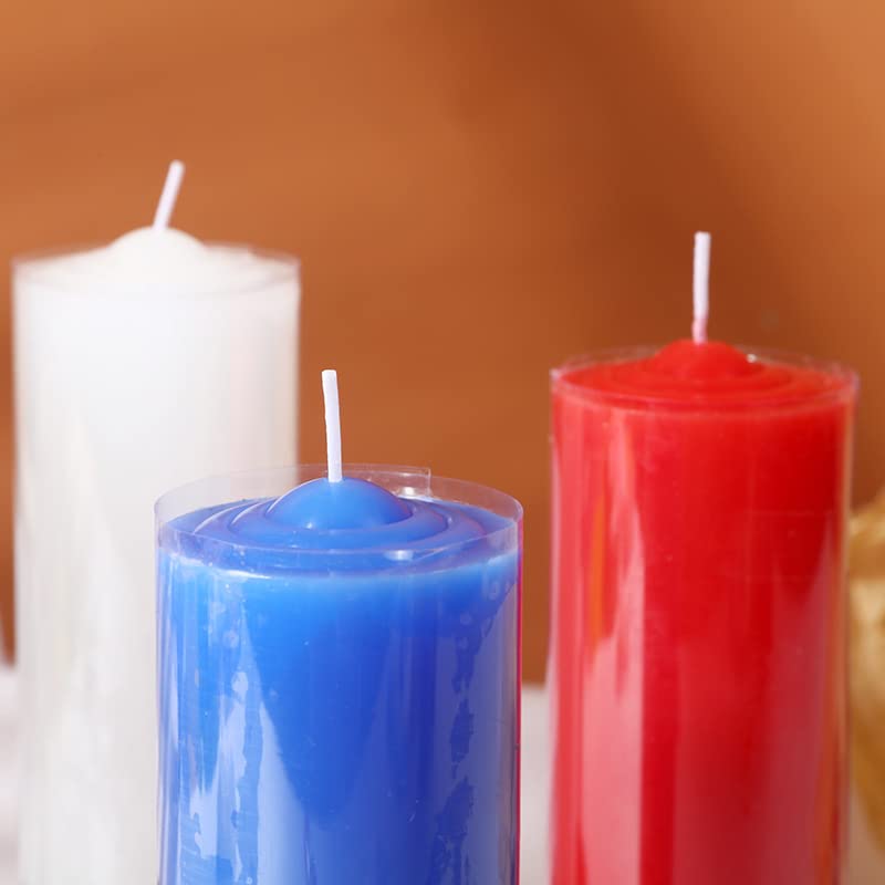 4 Pack 2 x 6 Inch Taper Pillar Candles Scented Pillar Candles for Home Restaurants Church Weddings Party Suppies,Blue