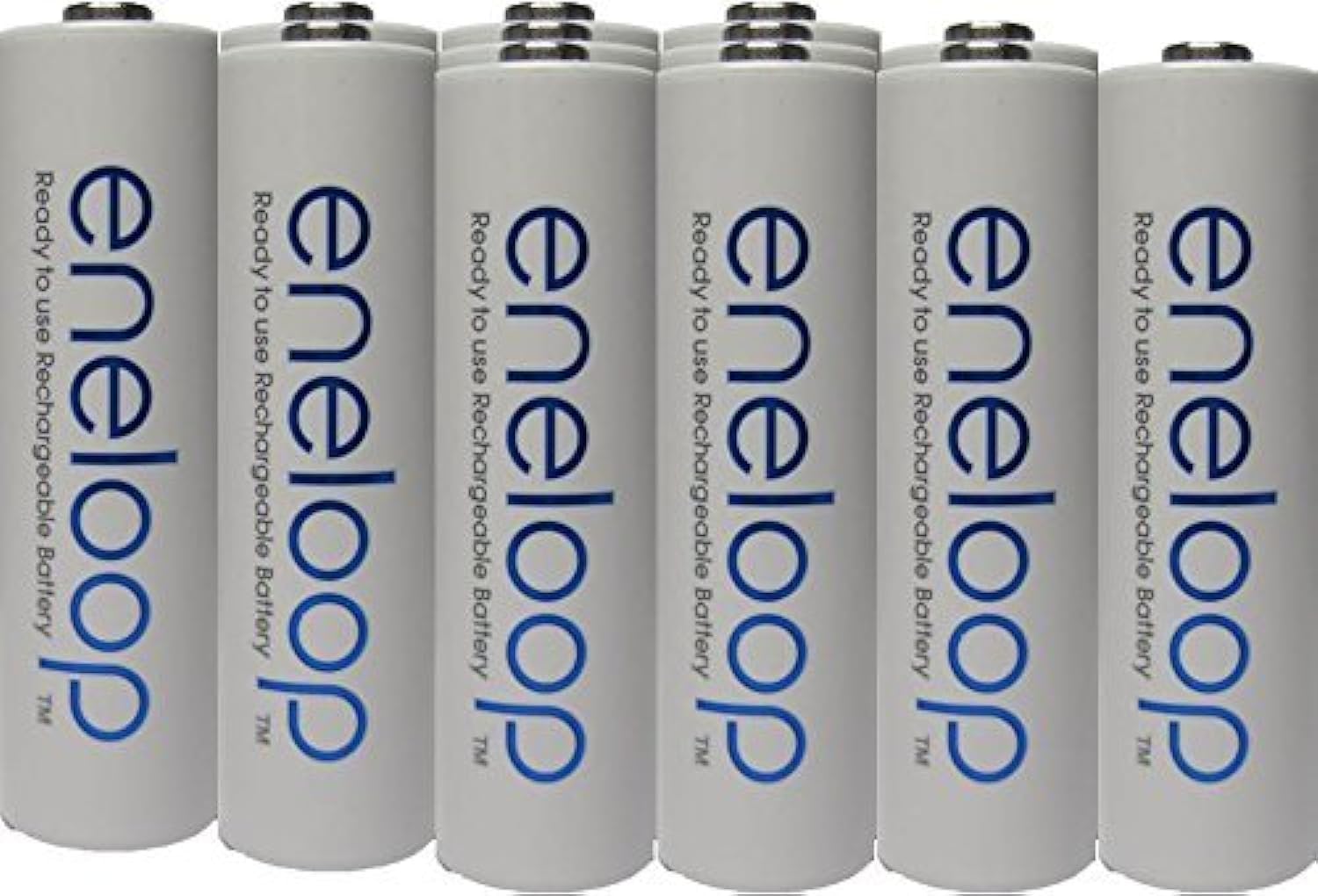 Eneloop Newest Version Panasonic 4rd Generation 12 Pack AA NiMH Pre-Charged Rechargeable Batteries -Free Battery Holder- Rechargeable 2100 Times
