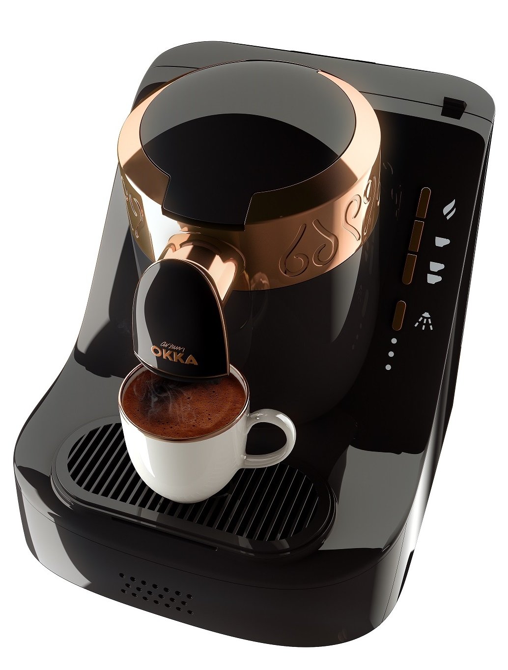 Arzum Okka Automatic Turkish/Greek Coffee Machine, USA 120V UL, Black/Copper (Gold)