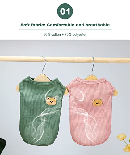 Cat Clothes, KISOLD Pet Cat Clothes Chic Bear Casual T-Shirt Apparel for Cat Kitten Puppy for Spring and Summer, Green, M