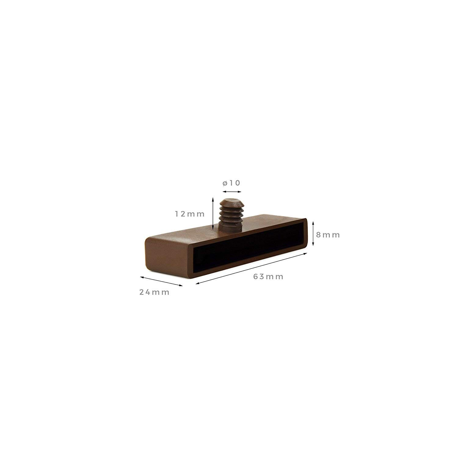 63mm Bed Slat Holders Caps for Wooden Frames 1 Prong (Pack of 10)