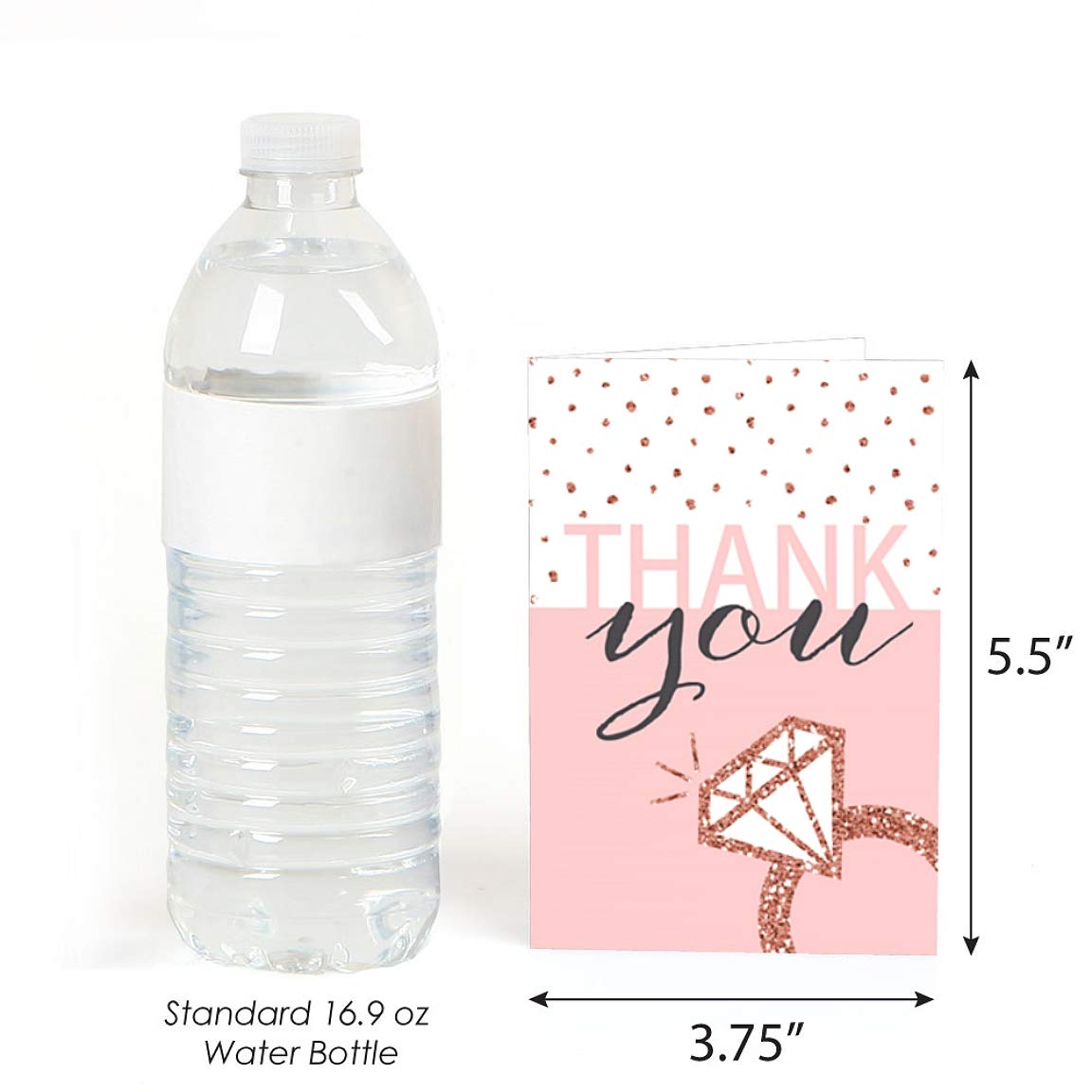 Big Dot of Happiness Bride Squad - Rose Gold Bridal Shower or Bachelorette Party Thank You Cards (8 count)