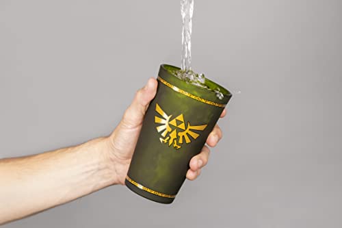 Paladone Hyrule Crest Drinking Glass, The Legend of Zelda Tumbler, 450 ml
