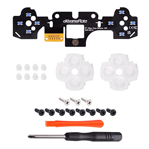 eXtremeRate Face Clicky Kit V2 for PS5 Controller BDM-010 & BDM-020, Custom Tactile Dpad Action Buttons for PS5 Controller, Mouse Click Kit for PS5 Controller