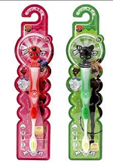 Miraculous Ladybug Kids Children Toothbrush 2set-Color RED+Tissue