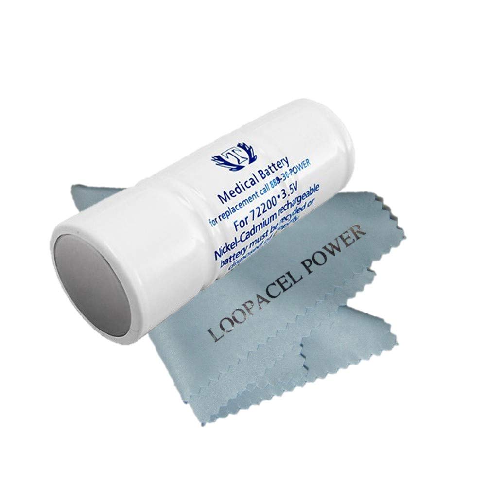 titon 72200 Replacement Battery for Welch Allyn 72200 3.5V with Loopacell Cloth