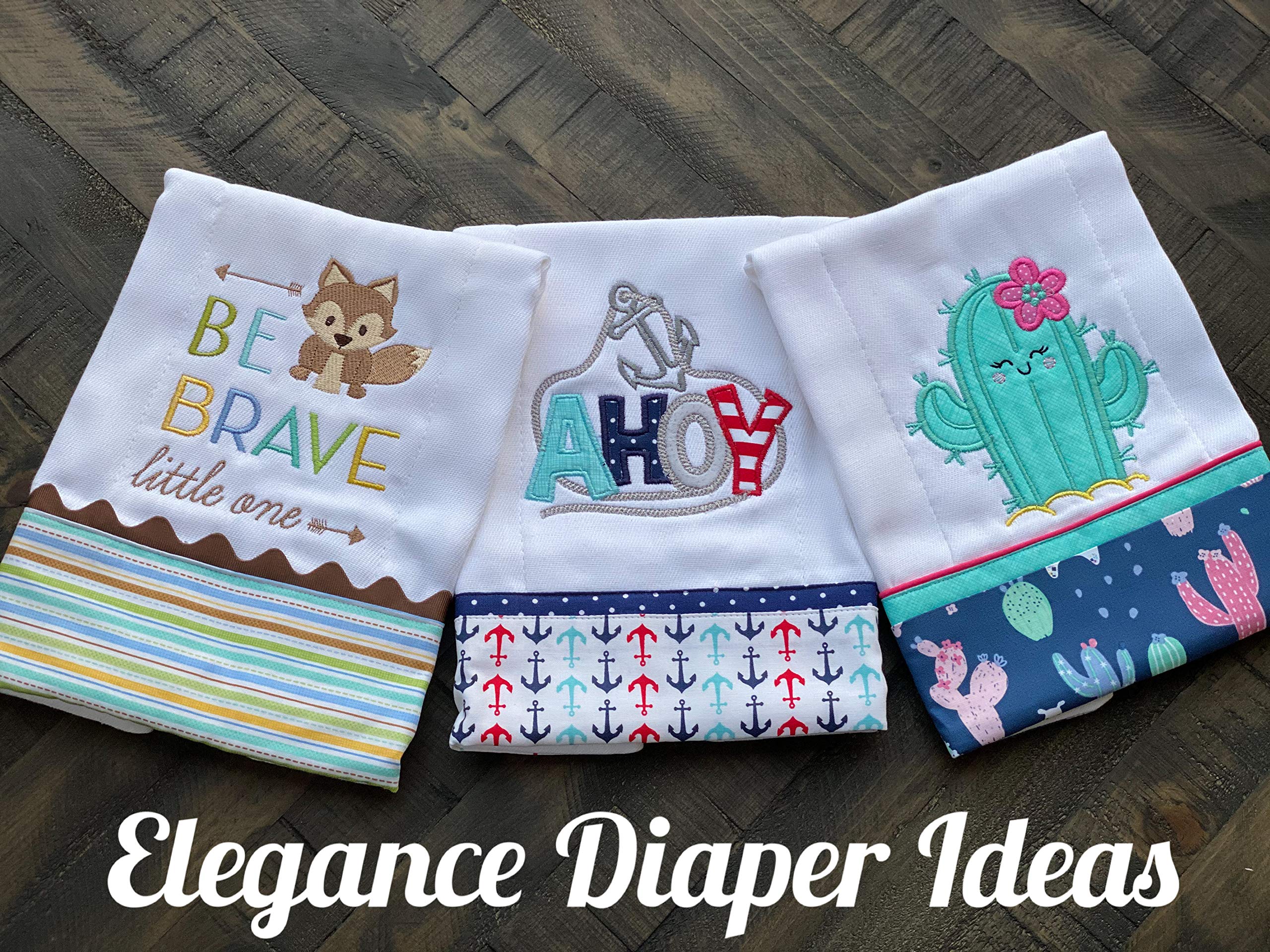 Elegance Diaper, Prefold Cloth Diaper Regular 4x6x4 6 Pack 100% Cotton (White)