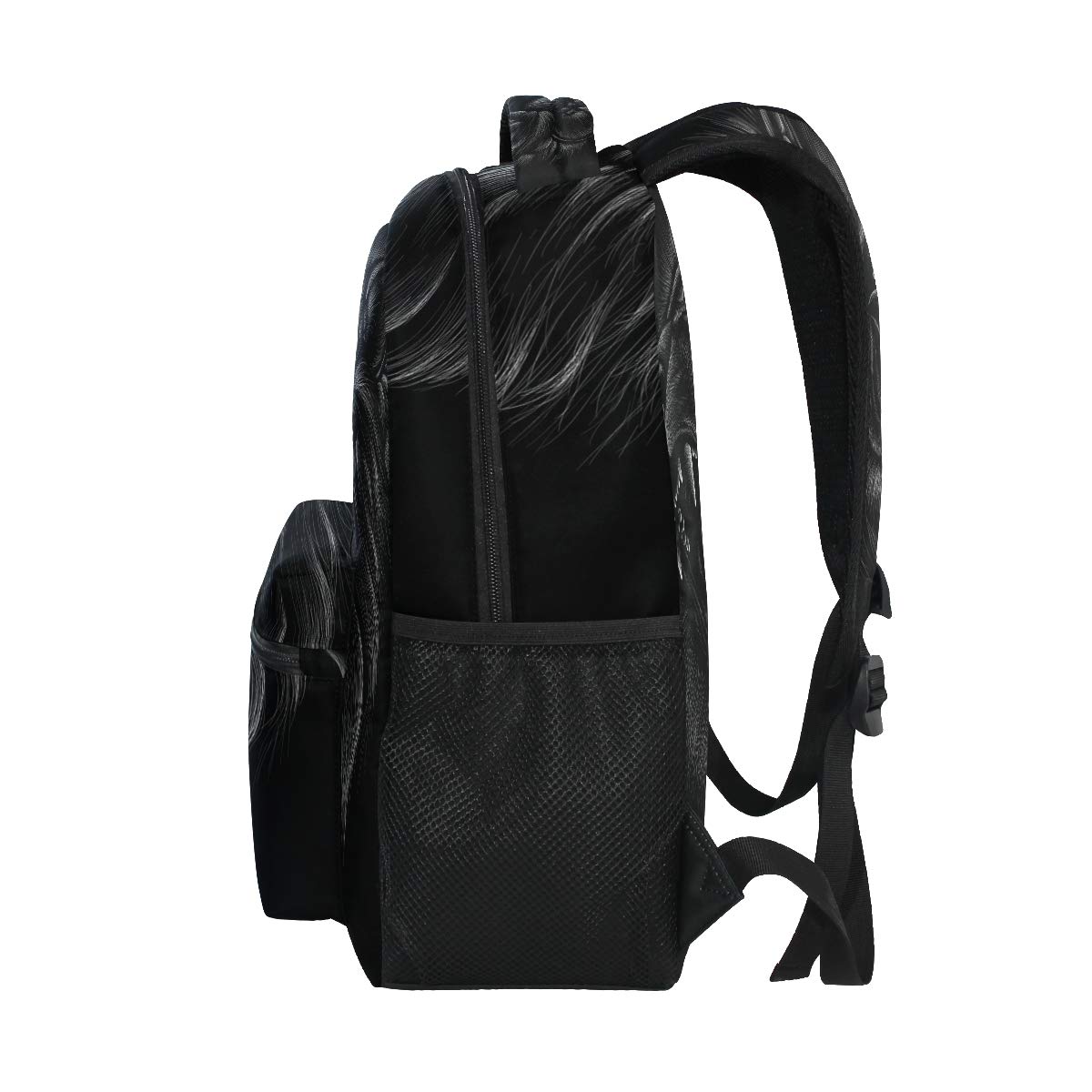 ALAZA Hand Drawn Black Lion Roaring Large Backpack Laptop iPad Tablet Travel School Bag w/Multiple Pockets for Men Women College