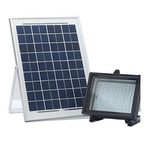 Bizlander 108LED Solar Flood Light with 1109 Lumens IP65 Rating, Manual Switch, Light Detachable, 7.4V Lithium Battery for Home Garden, Carport, Garage, Car Park, Commercial Sign Light