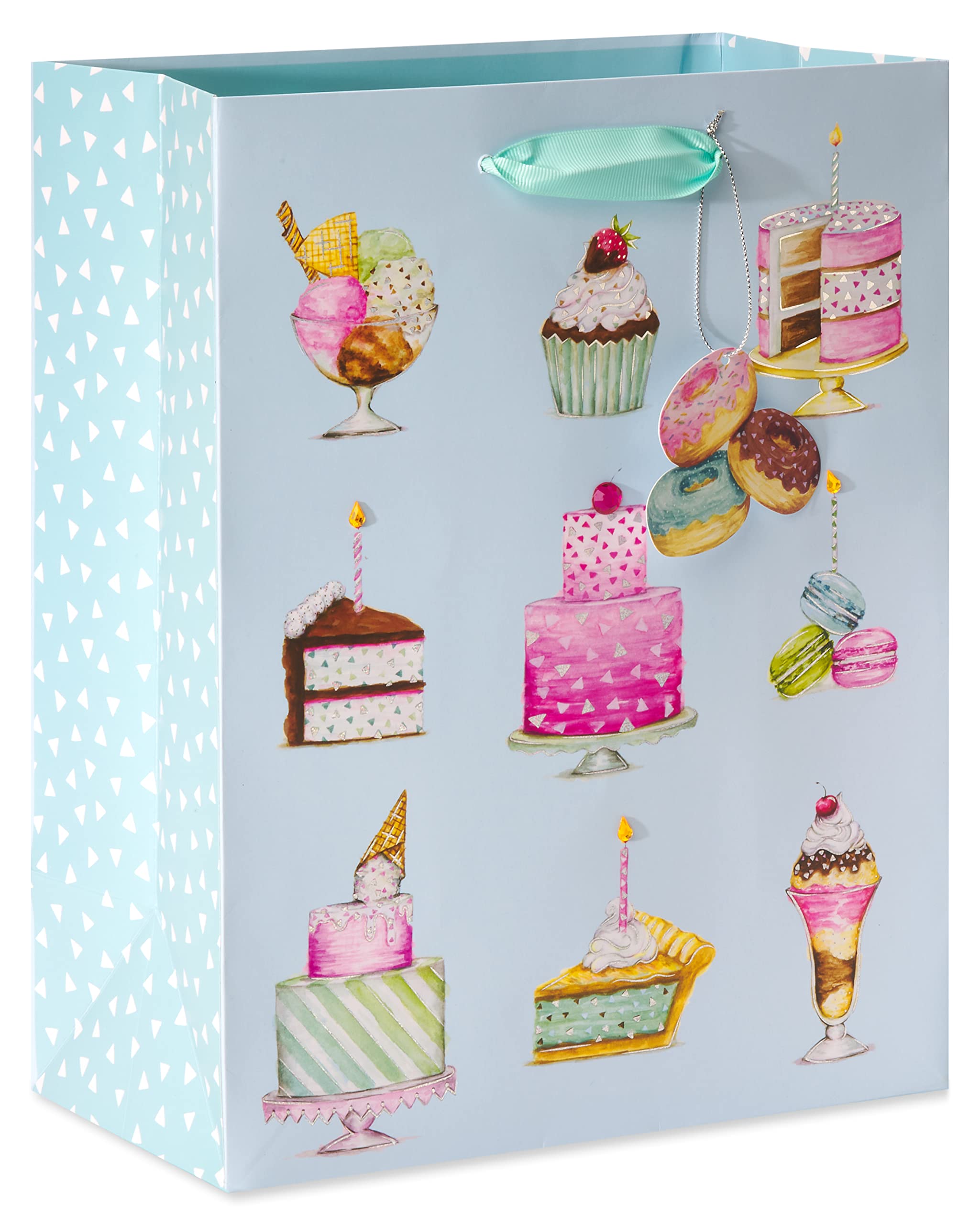 Papyrus Gift Bags - Designed by Bella Pilar (Desserts) for Birthdays, Bridal Showers, Baby Showers and All Occasions (2 Bags, 1 Large 13", 1 Medium 9")