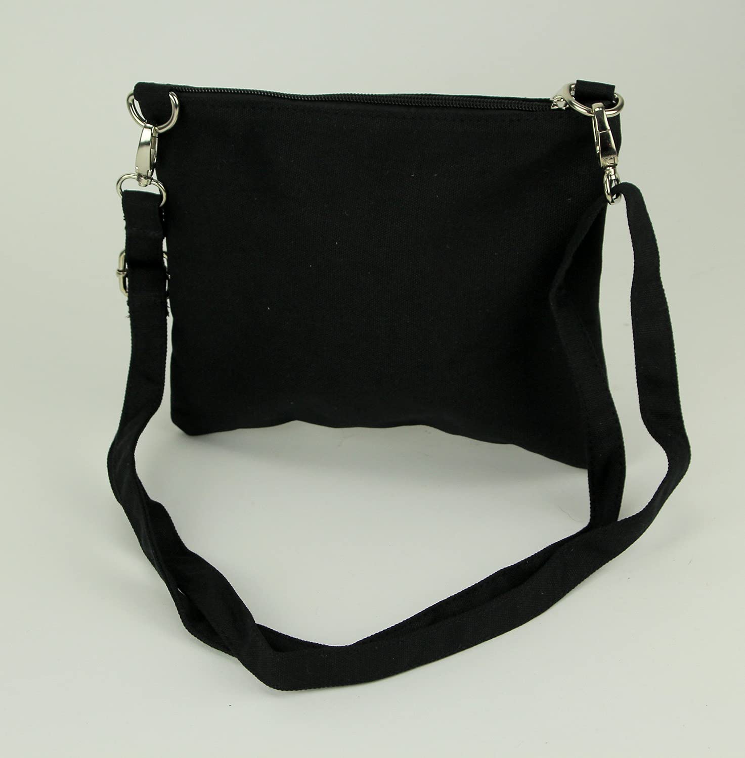 Black Canvas Sacred Geometry Cube for Wealth Gemstone Crystal Grid Crossbody Bag